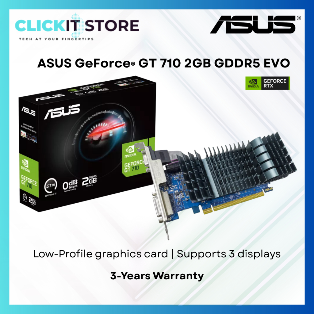ASUS GeForce® GT 710 2GB GDDR5 EVO Low-Profile Kad Grafik GPU Graphics ...