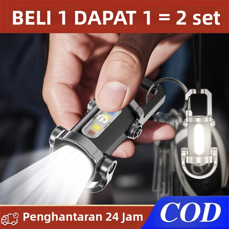 Lampu suluh keychain, cahaya LED ultra-mini ringan, cahaya luar yang ...