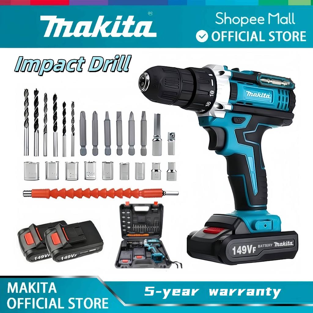 Makita Impact drill set Electric Cordless Drill 2 Battery High Power ...