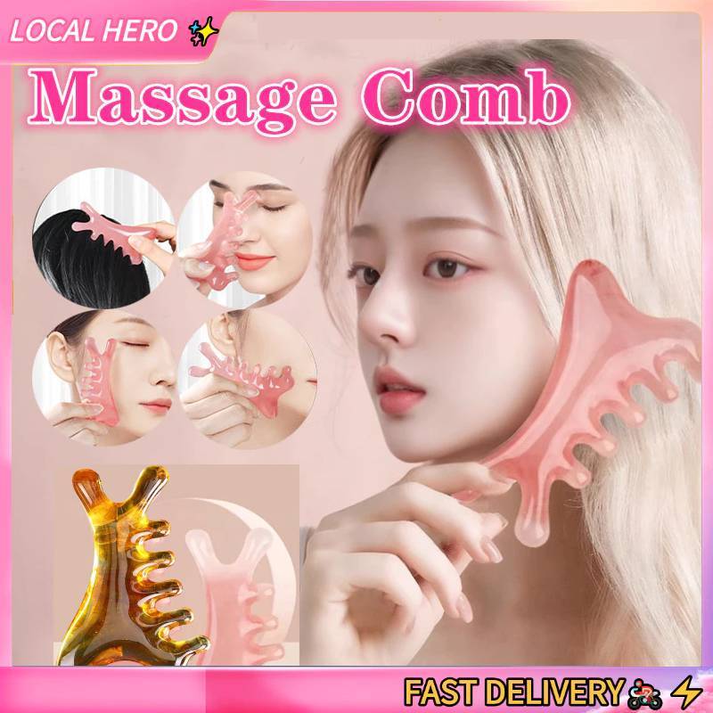 👍4 IN 1 Meridians Massage Comb Meridian Massager Beauty Tool Head Eye ...