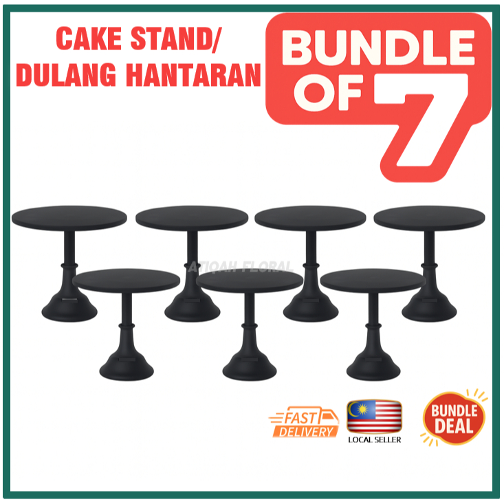 [Bundle of 7] Dulang Hantaran / Metal Cake Tray- Black Matte Large D1 ...