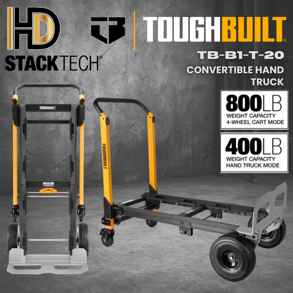 TOUGHBUILT STACKTECH Convertible Hand Truck / TOUGHBUILT Heavy Duty 2 ...