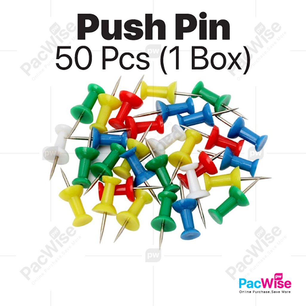 Push Pin / Thumb Tack / Ibu Jari Pin / DL-047 / Colour Push Pins ...