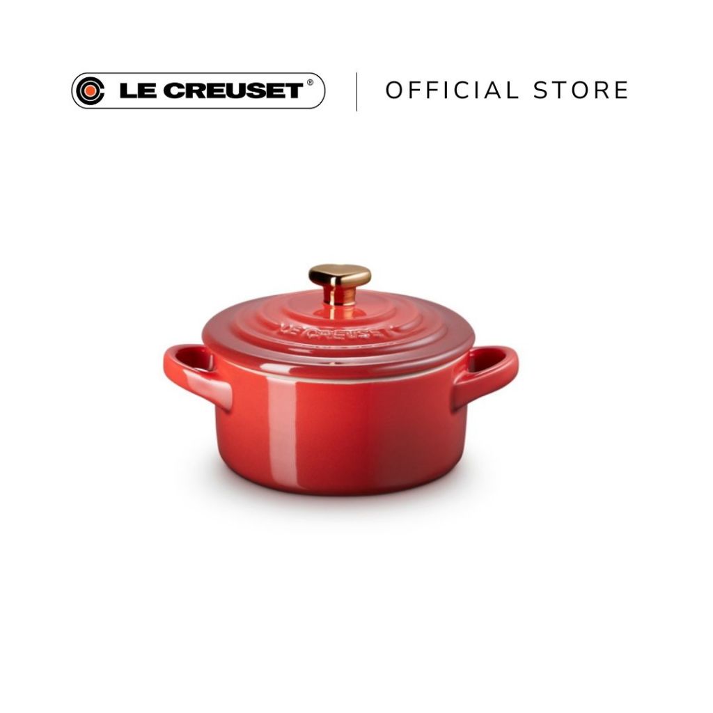 Le Creuset Stoneware Mini Round Cocotte with Golden Heart Knob | Shopee ...