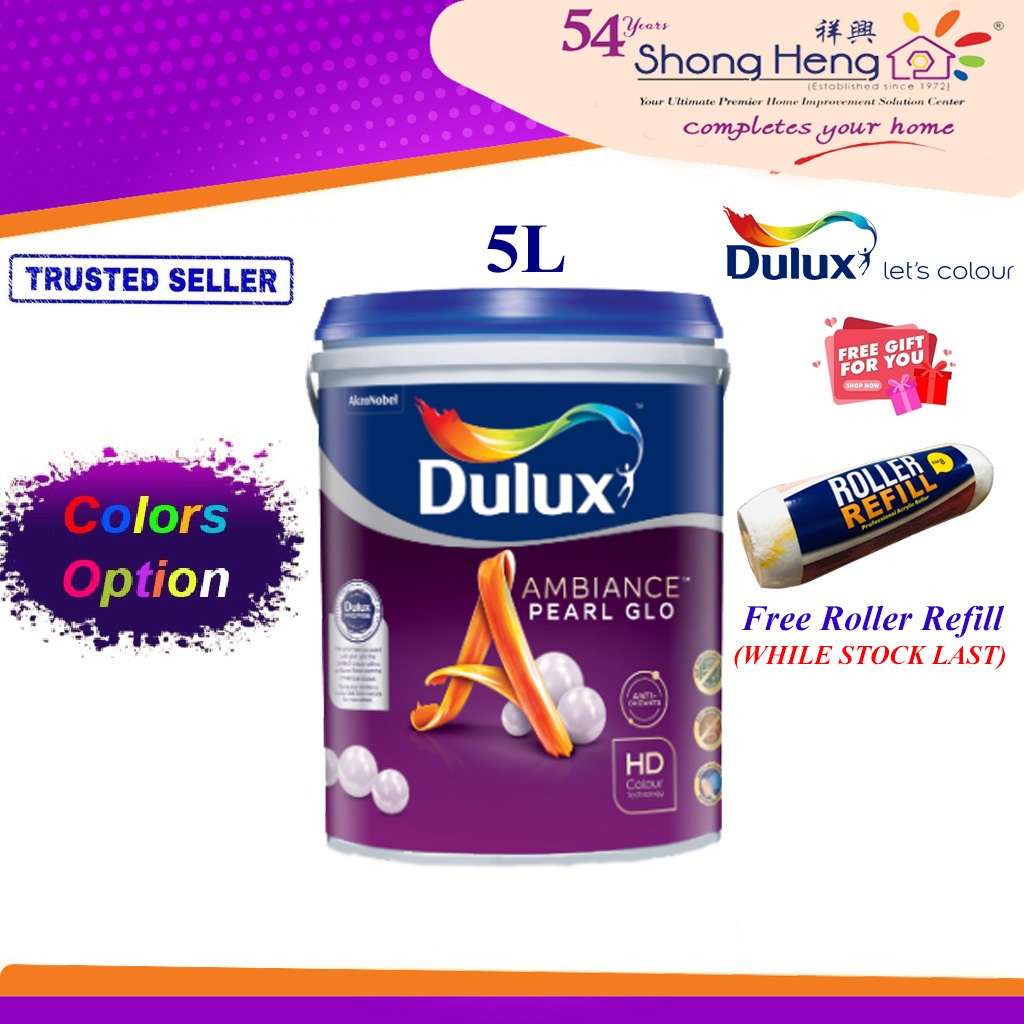 5L Dulux Pearl Glo (Interior Paint) Mid Sheen Finishing - Color Option ...