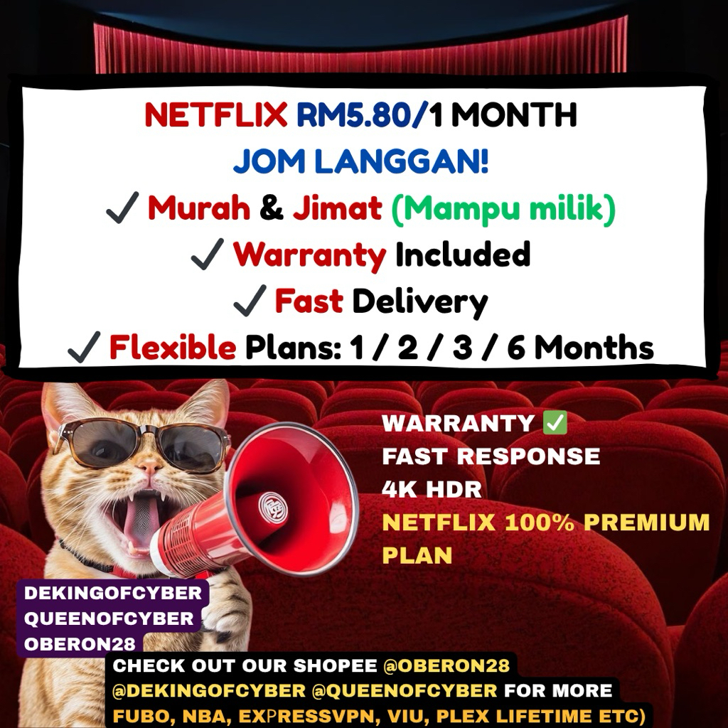 NETFLIX Account 4K FIix Account Premium Plan Neflix Murah & Jimat ...