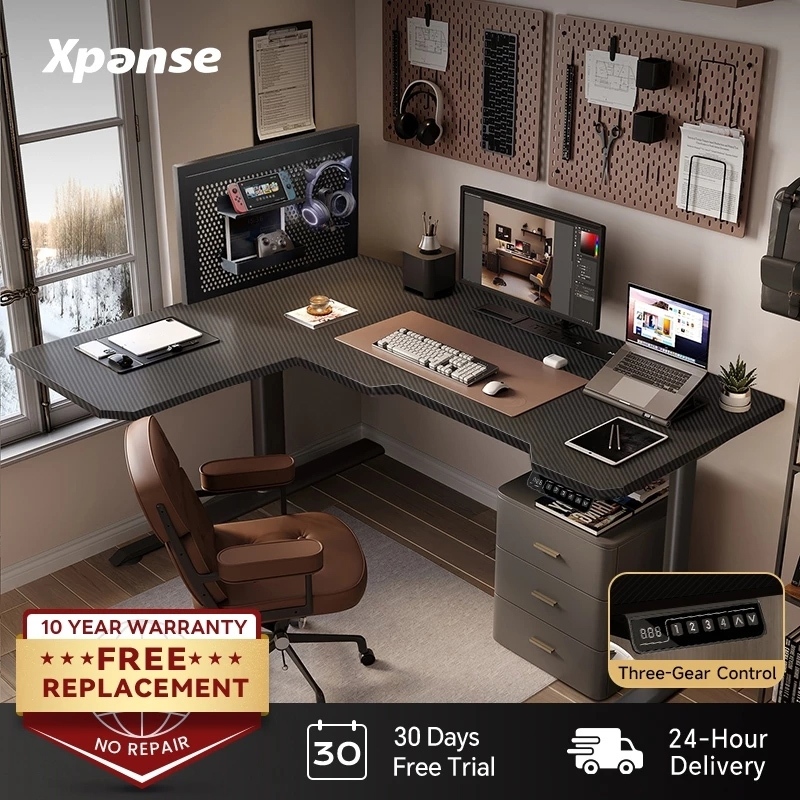 Xpanse Electric L-shape Meja Gaming Study Office Computer Adjustable ...