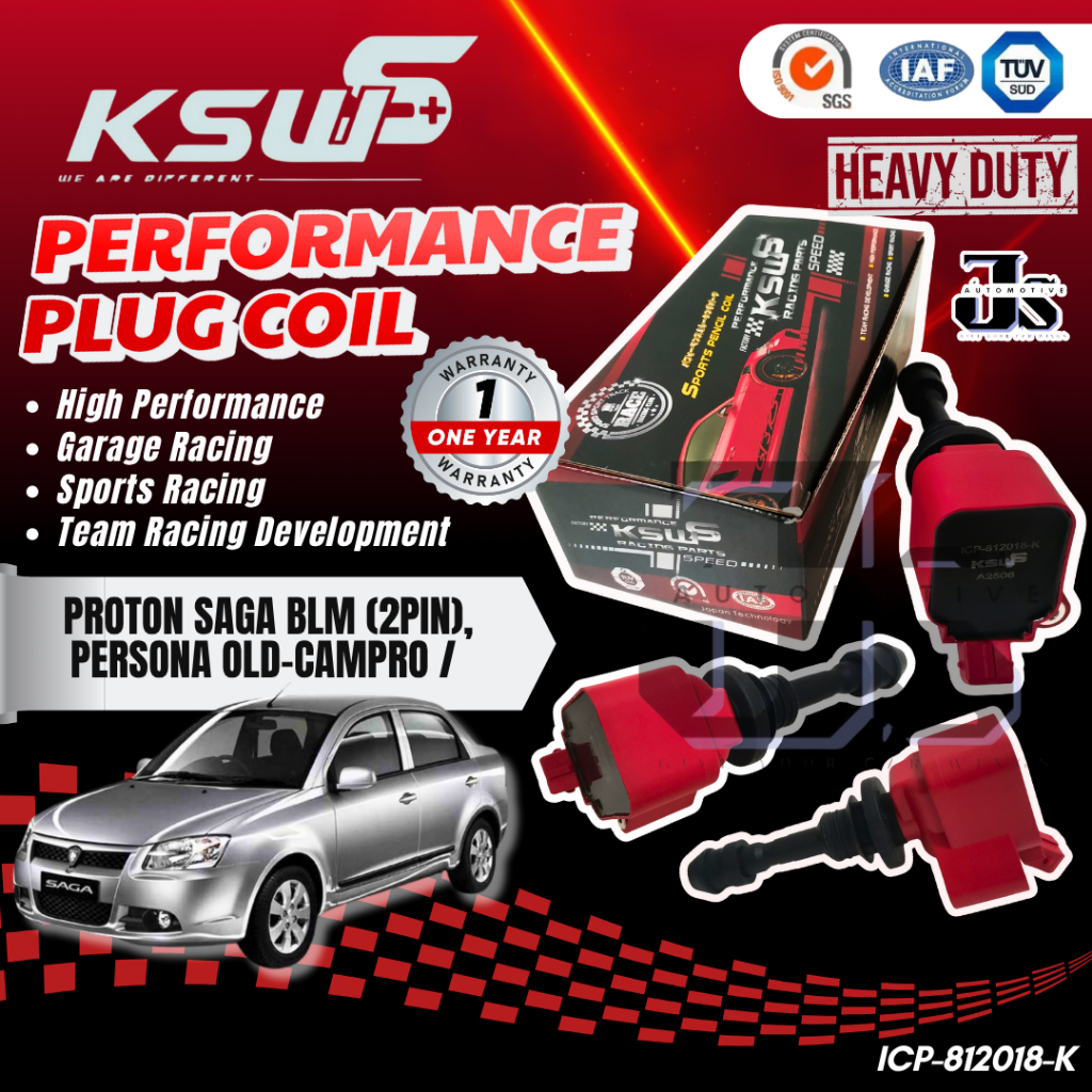 KSW S+ Performance Racing Plug Coil Proton Saga Blm Persona Campro ...