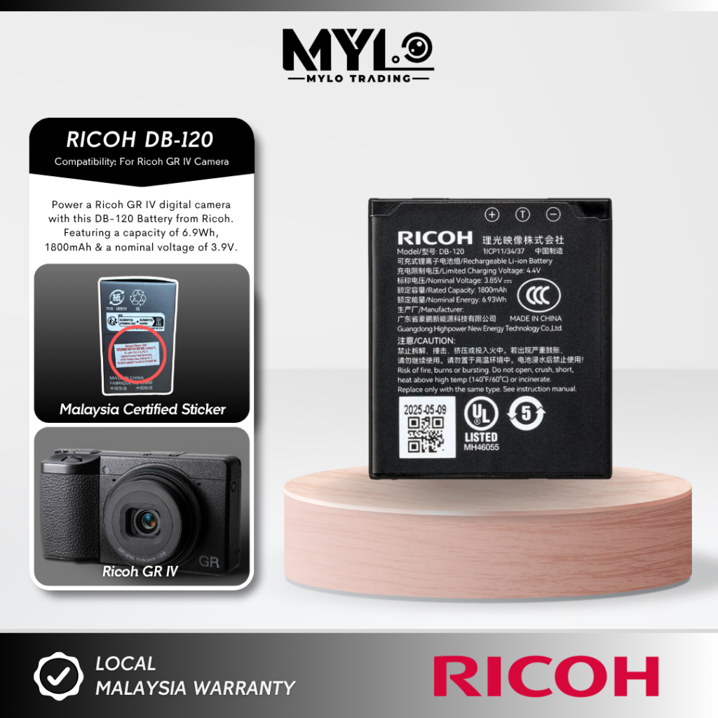 (READY STOCK) - Ricoh DB-120 Battery 1800mAh | BJ-12 Battery Charger ...