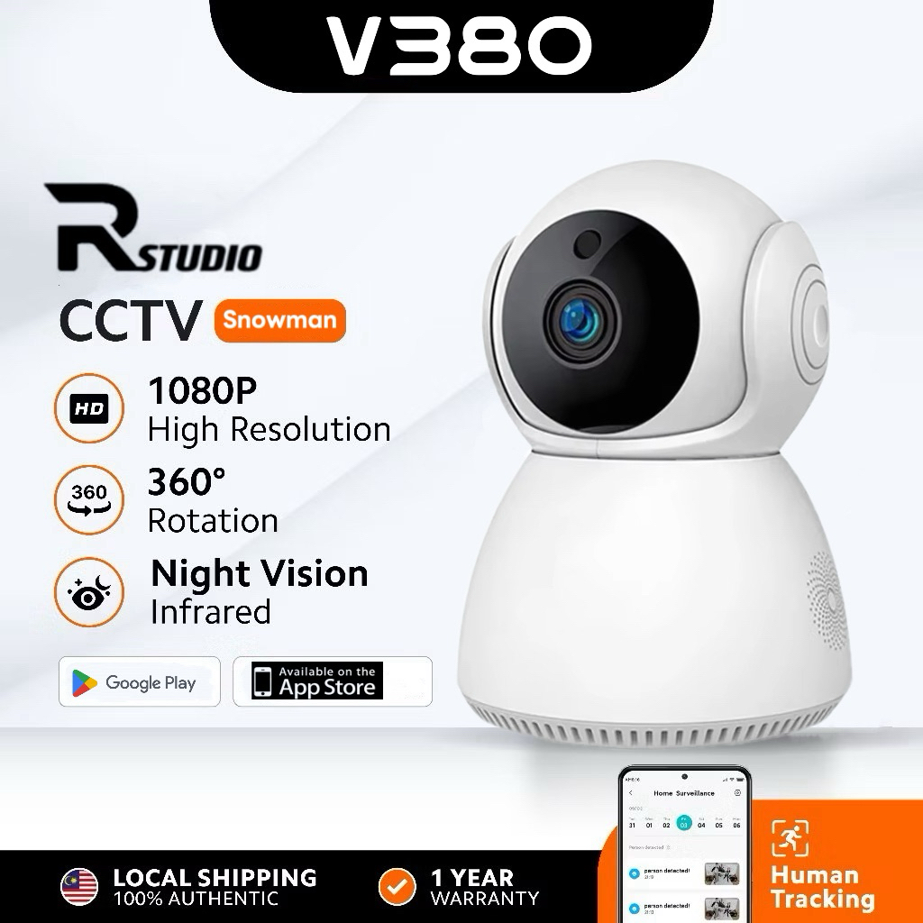 Ready stock 🇲🇾 100% Authentic CCTV V380 Pro 1080P CCTV WiFi Wireless IP ...
