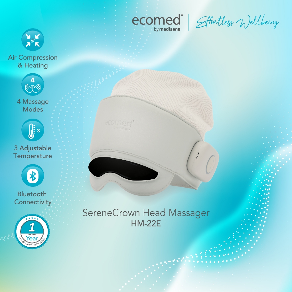 Ecomed SERENE CROWN HEAD MASSAGER HM-22E | Shopee Malaysia
