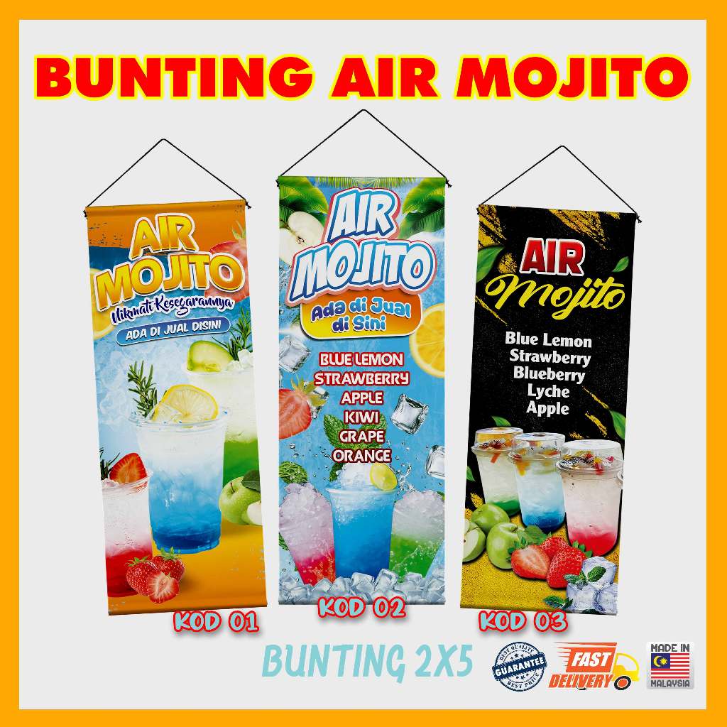 Bunting / Banner minuman Air Mojito khas untuk lariskan jualan dan pern ...