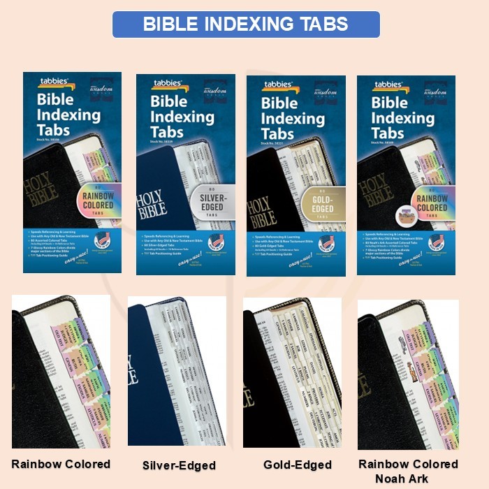 Bible Indexing Tabs | Old and New Testament | 80 Assorted Tabs ...