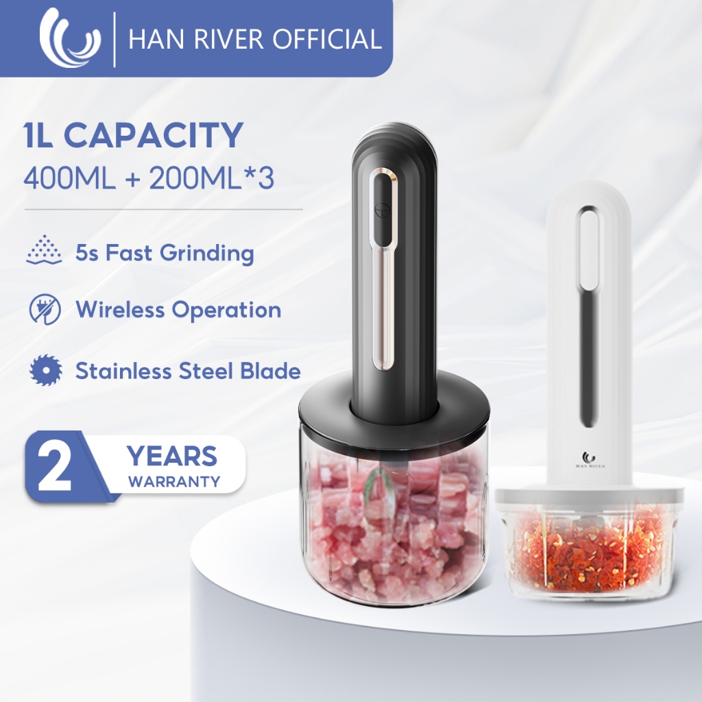 HAN RIVER 1L Blender Mini Blende Chopper Meat Vegetables 4*Bowl ...