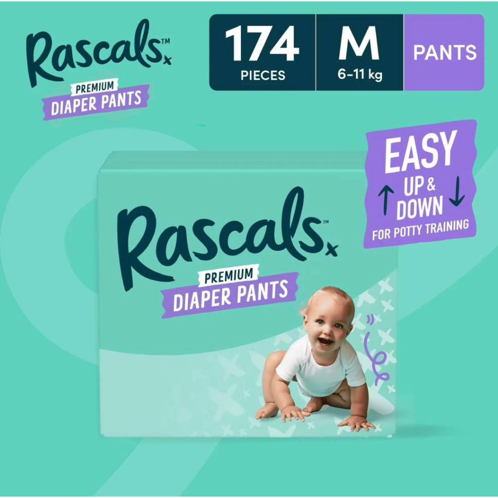 Rascals Premium Diaper Pants Super Jumbo Box M- 58 pcs x 3 (174 pcs ...