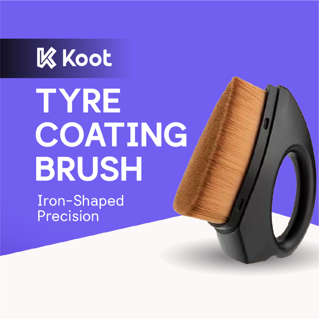 Koot Tyre Brush Coating Wax Iron Shape Tire Dressing Soft Brush Berus Tayar Wax Kecil Tayar ...