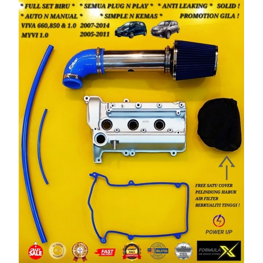Viva Myvi Valve Cover Air Filter Open Pod Air Intake Full Set Plug N ...
