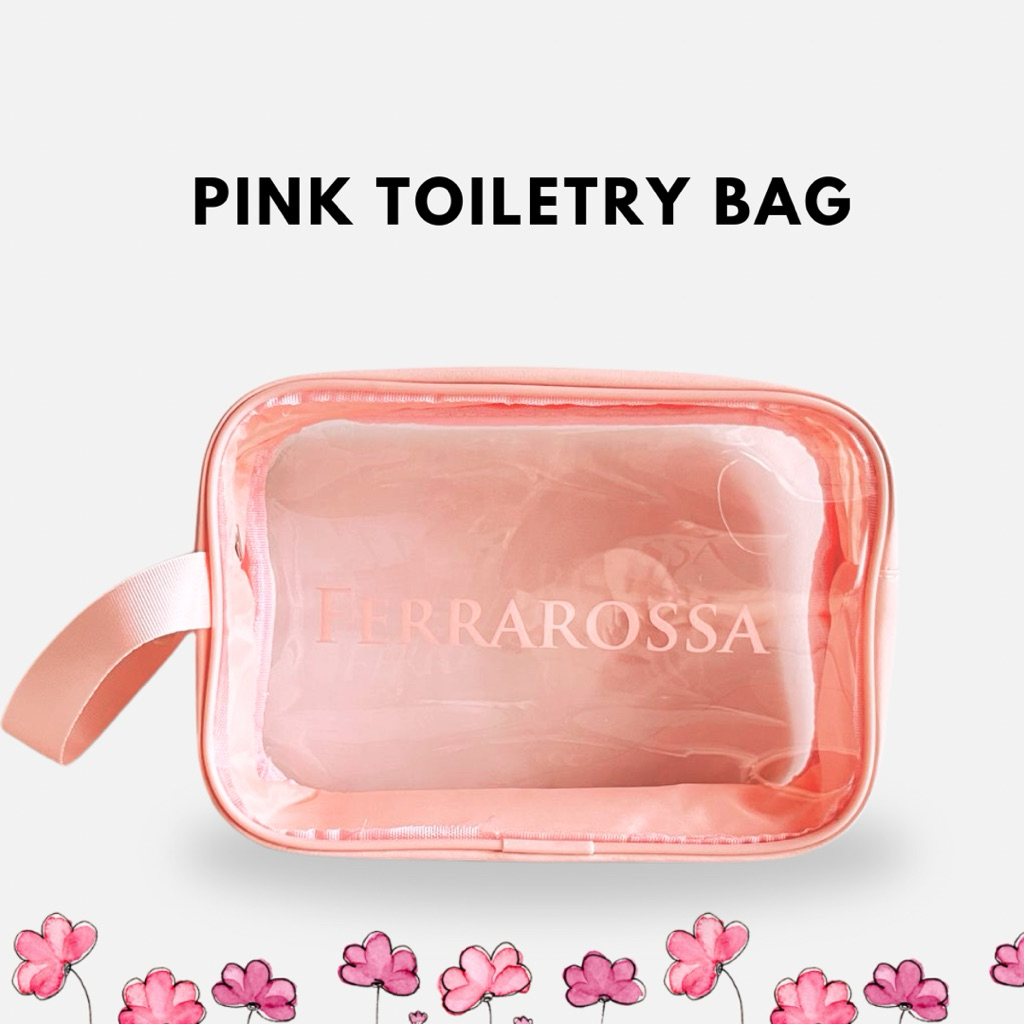 FERRAROSSA Pink Toiletry Bag | Travel Cosmetic Makeup Storage Organizer ...