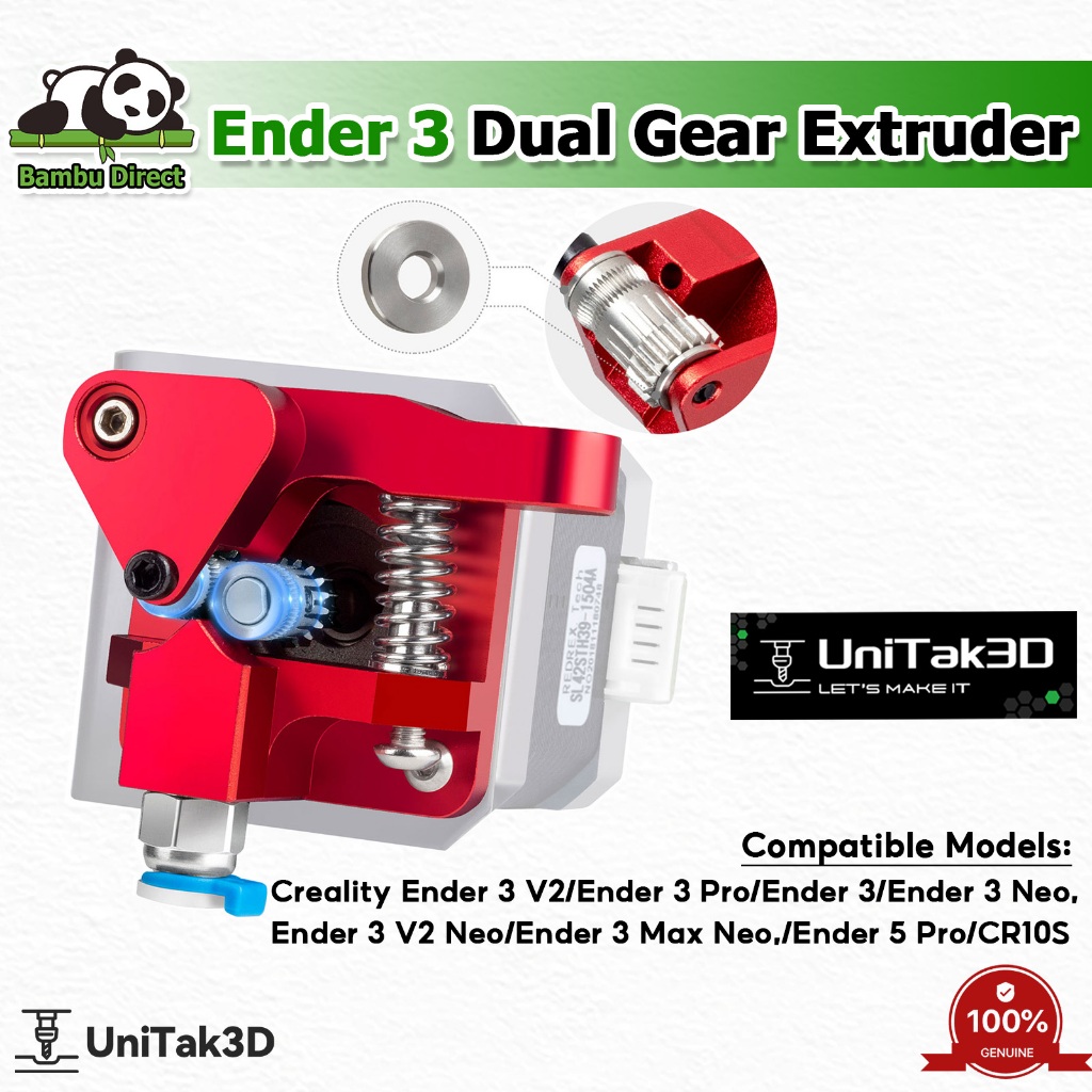 Dual Gear Ender 3 Extruder Metal Drive Feeder Upgrade Kit for Creality ...