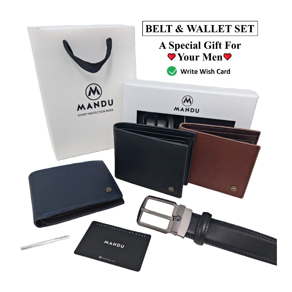 MANDU RFID Special Gift For Men Belt Wallet Set Tali Pinggang lelaki ...
