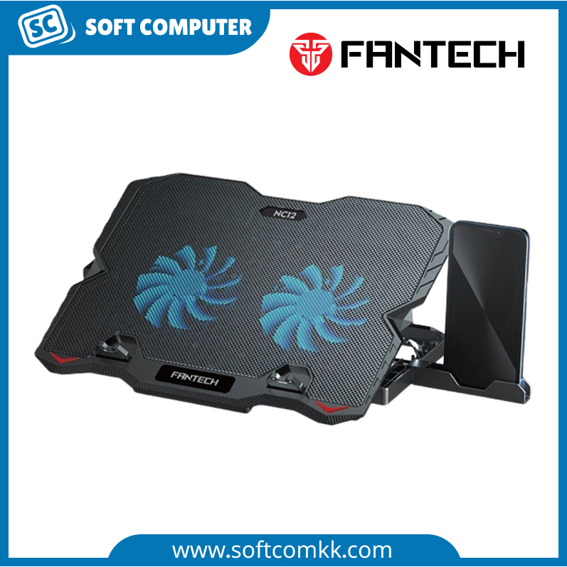 Fantech NC12 / NC14 2 Fans Notebook Cooler With Height Ajustment (BK ...