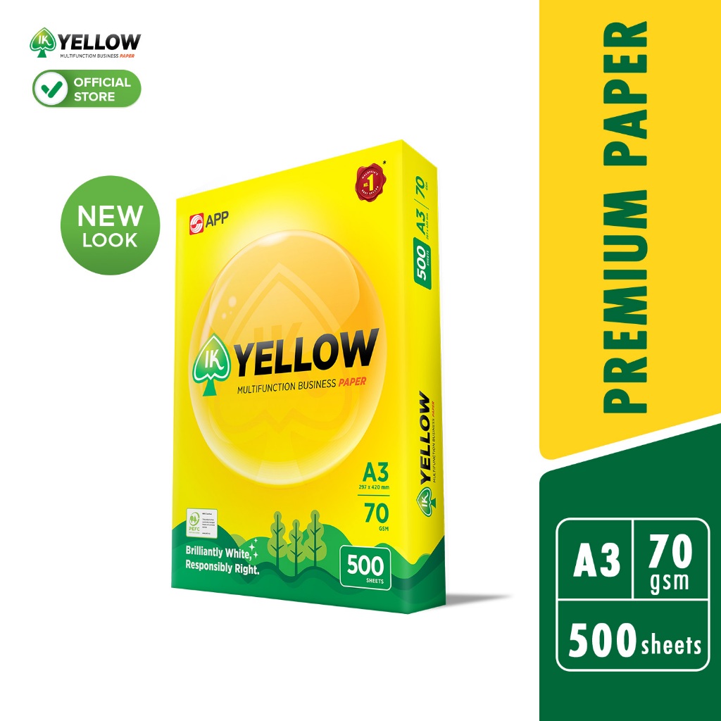 IK Yellow 500s 70gsm A3 paper 1 Ream (500 sheets/ream) | Shopee Malaysia