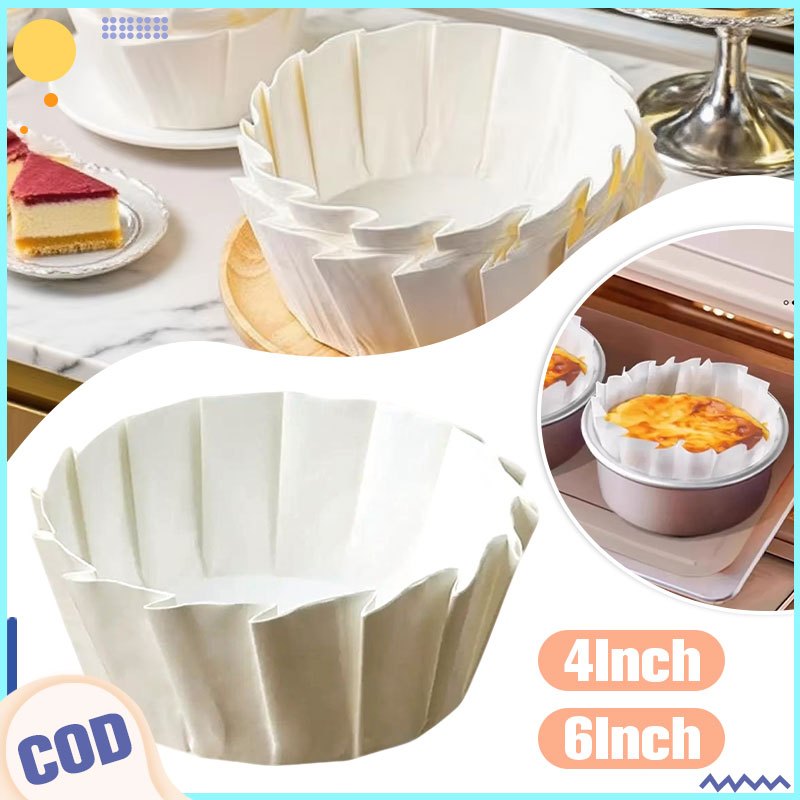 100Pcs Paper Mould For Basque Burnt Cheesecake Disposable Release ...