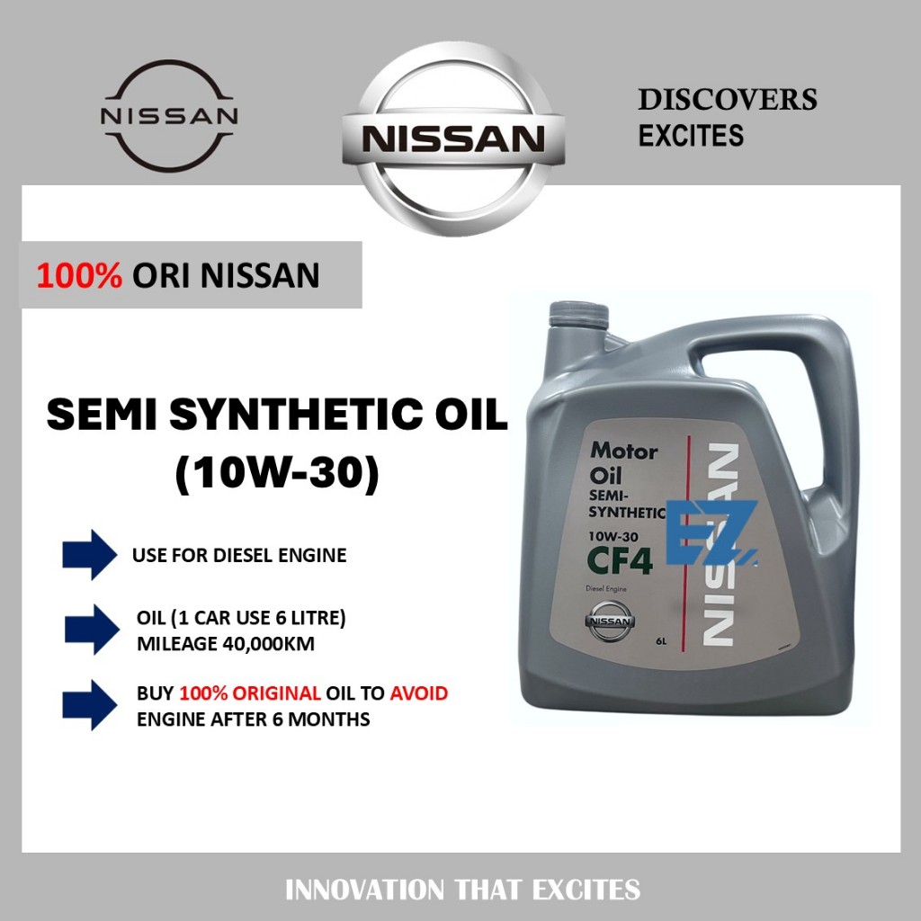 100% NISSAN FULLY SYNTHETIC OIL 10W-30 CF4 DIESEL ENGINE NISSAN NAVARA ...