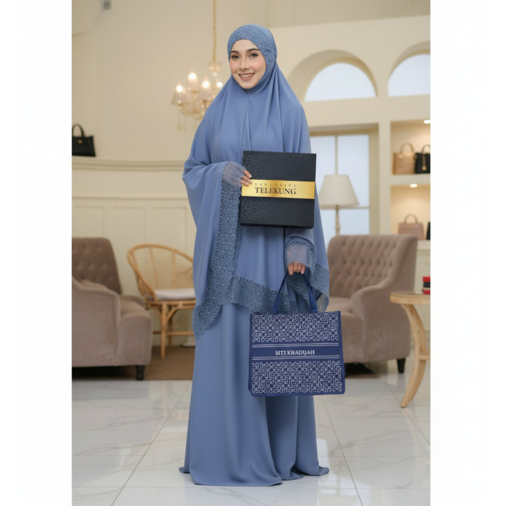 PERIMUM TELEKUNG SITI KHADIJAH KAIN COTTON LACE MODISH LIANLI With GIFT ...
