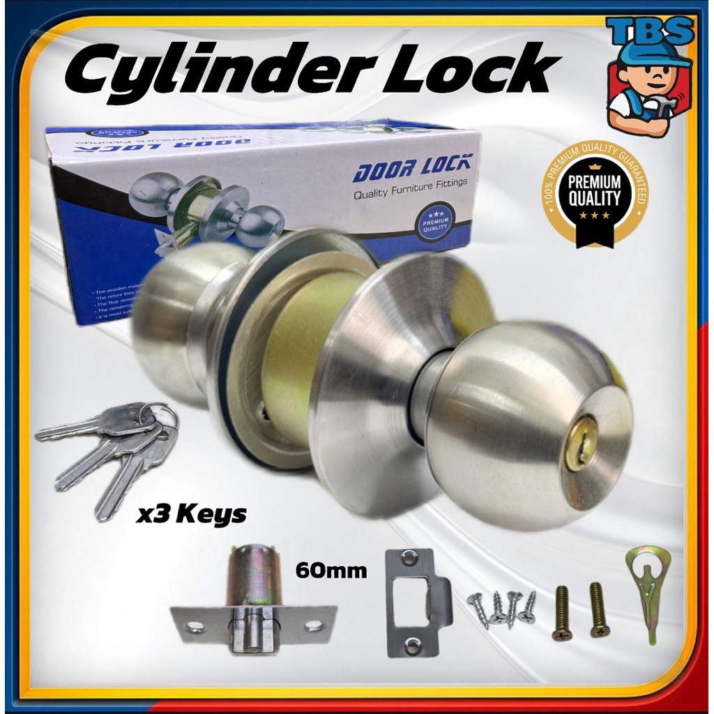 Stainless Steel Premium Cylinder Lock/Cylindical Knob Lock/SIlinder ...