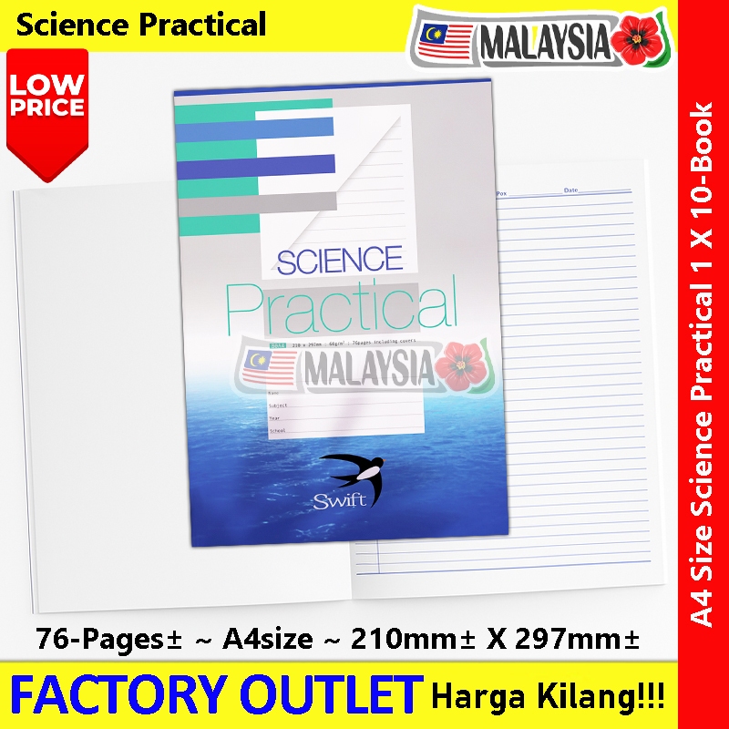 10-Book A4-Size Science Practical Exercise Book Buku Sains Practical ...