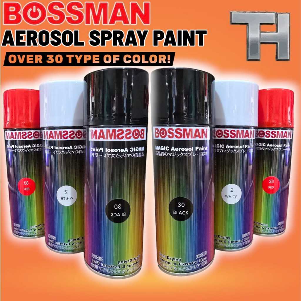 Bossman Aerosol Spray Paint - 400ml Car Motor Home [ 1 BOX 12 PSC ...