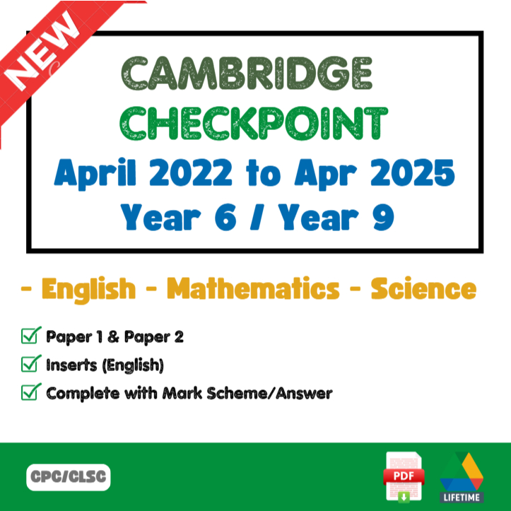 [PDF] Cambridge Primary Lower Secondary Checkpoint Exam 2025 Year 6 Year 9 English Mathematics ...