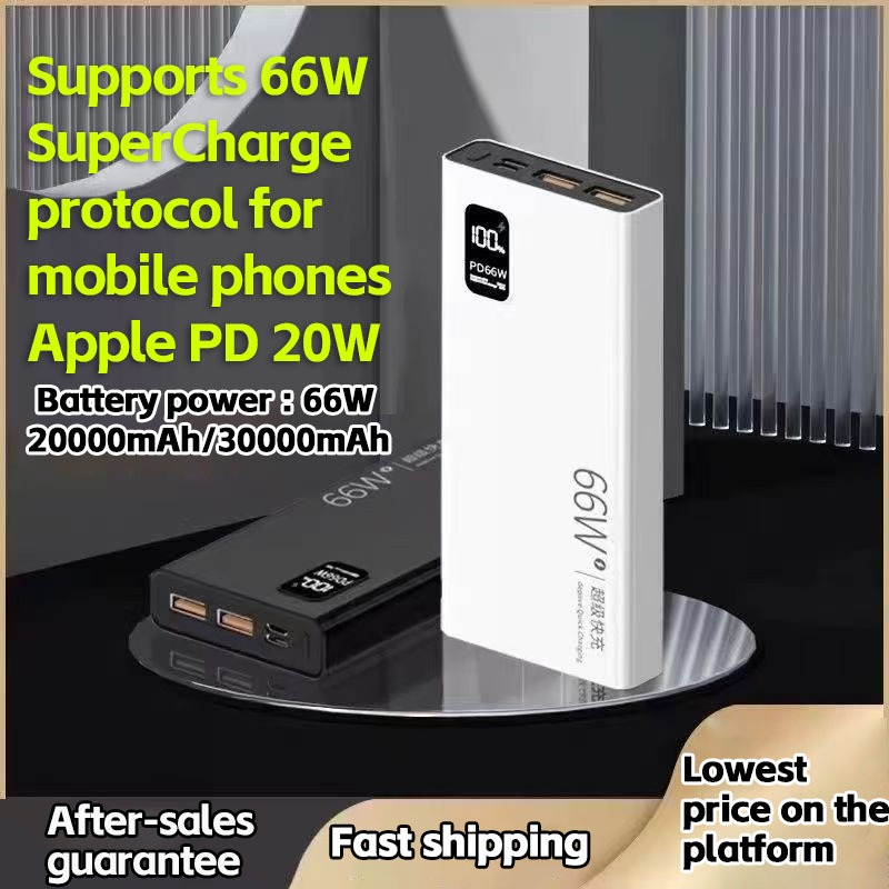 Lightweight powerbank with large capacity 66W super fast charge 20000 ...