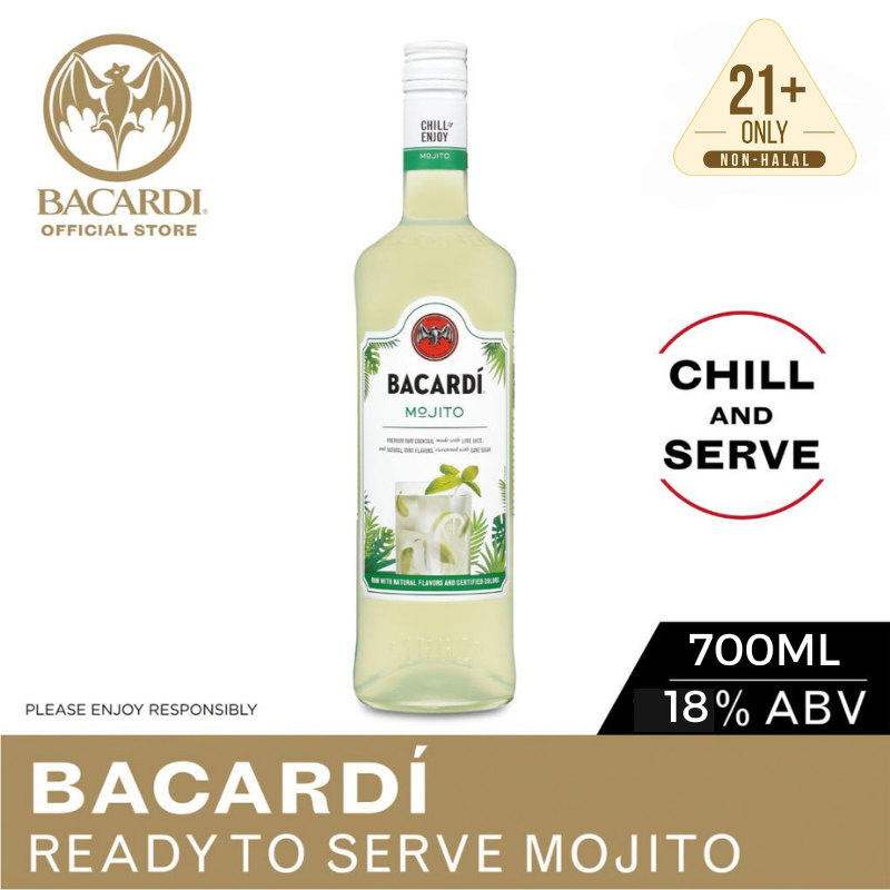 BACARDI Classic Cocktails Mojito - 700ML, 18% ABV - Ready to Serve ...