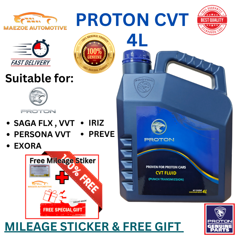 PW913967 Proton CVT ATF gear oil (4 liter) Proton Saga FLX , EXORA Bold ...