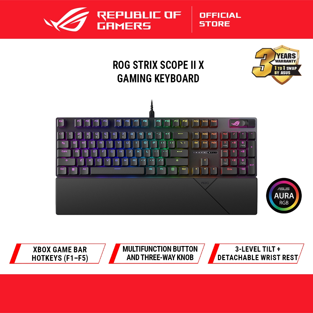 ROG XA14 Strix Scope II X gaming keyboard with hot-swappable ROG NX ...
