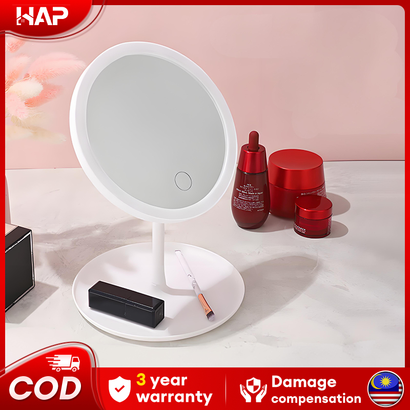 LED Makeup Mirror Cermin Solek Table Mirror Three-Light Dimming ...