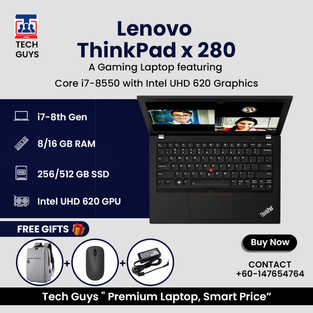 Lenovo ThinkPad X280 | Core i7-8550U | 8GB / 16GB RAM | 256GB / 512GB ...