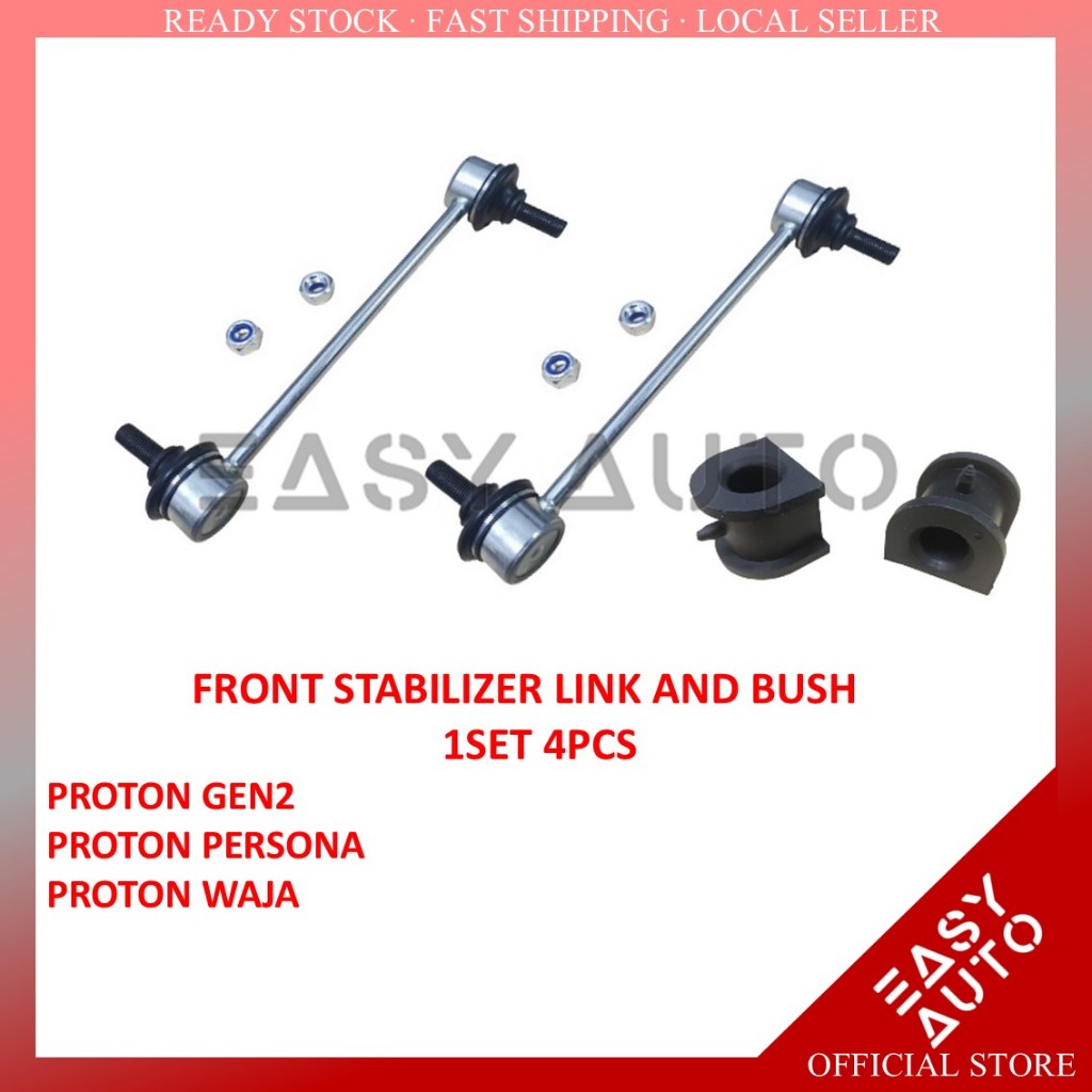 PROTON WAJA / GEN2 / PERSONA FRONT STABILIZER LINK AND BUSH 4 IN 1SET ...