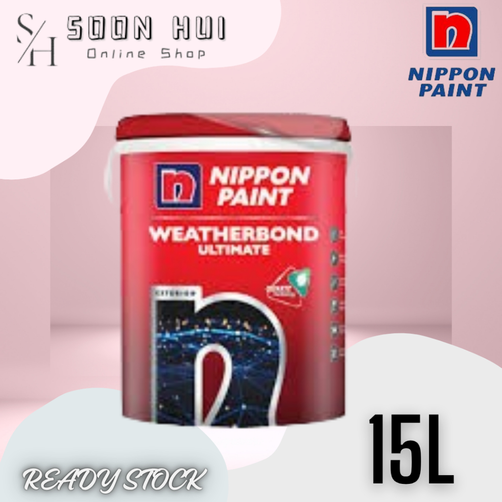 NIPPON PAINT Weatherbond Ultimate 15L Exterior Paint (15 Years protect ...