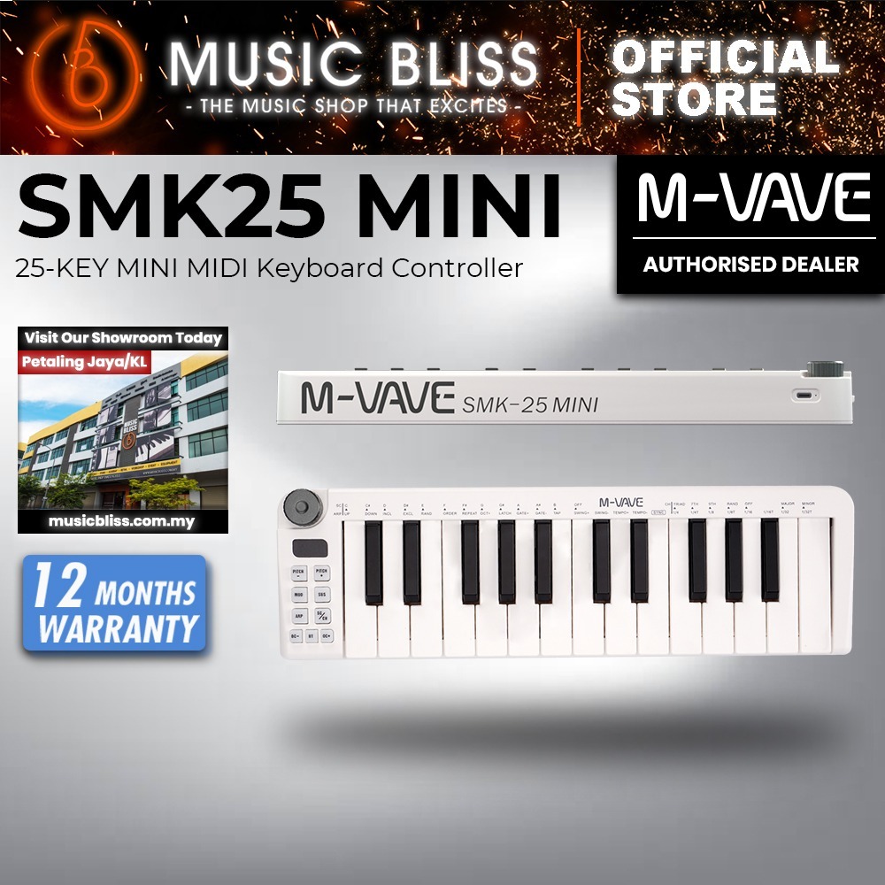 M-Vave SMK25 Mini Portable 25-Key MIDI Keyboard, Velocity Sensitive ...