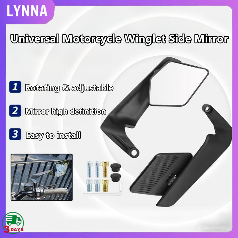 Motorcycle Winglet Mirror Side Mirror Universal Adjustable Rear View ...