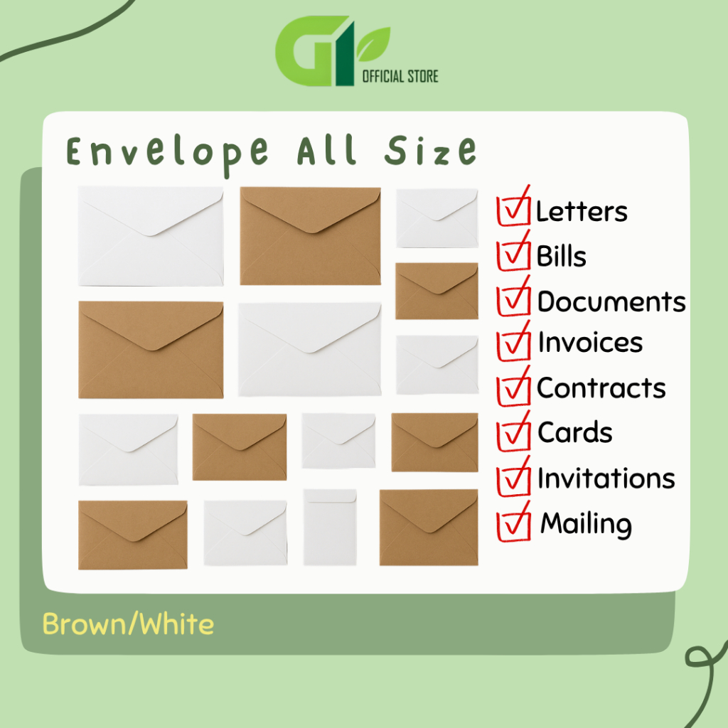 [GY Office] Envelope / Sampul Surat – A3 A4 A5 Business Size (White ...