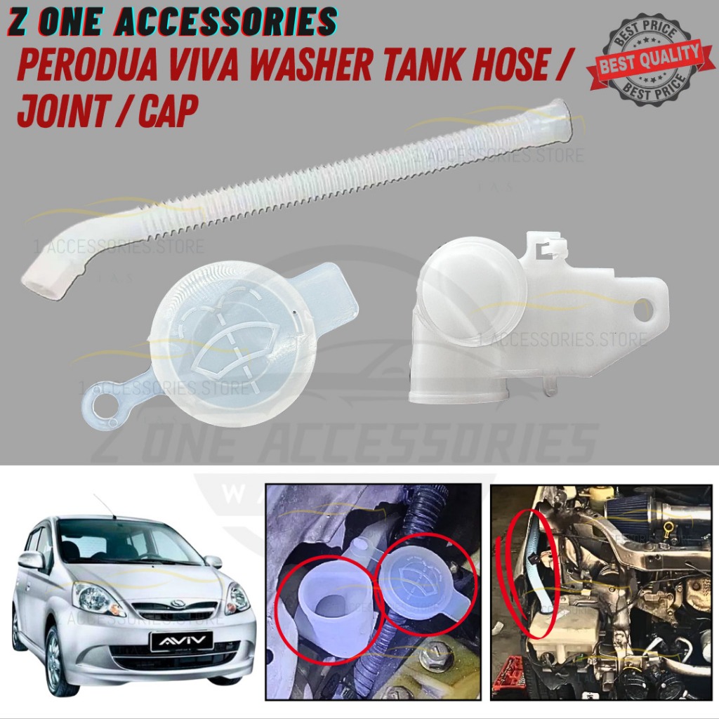PERODUA VIVA WASHER TANK JOINT/CAP & WIPER TANK HOSE/JOINT/CAP (PCS ...