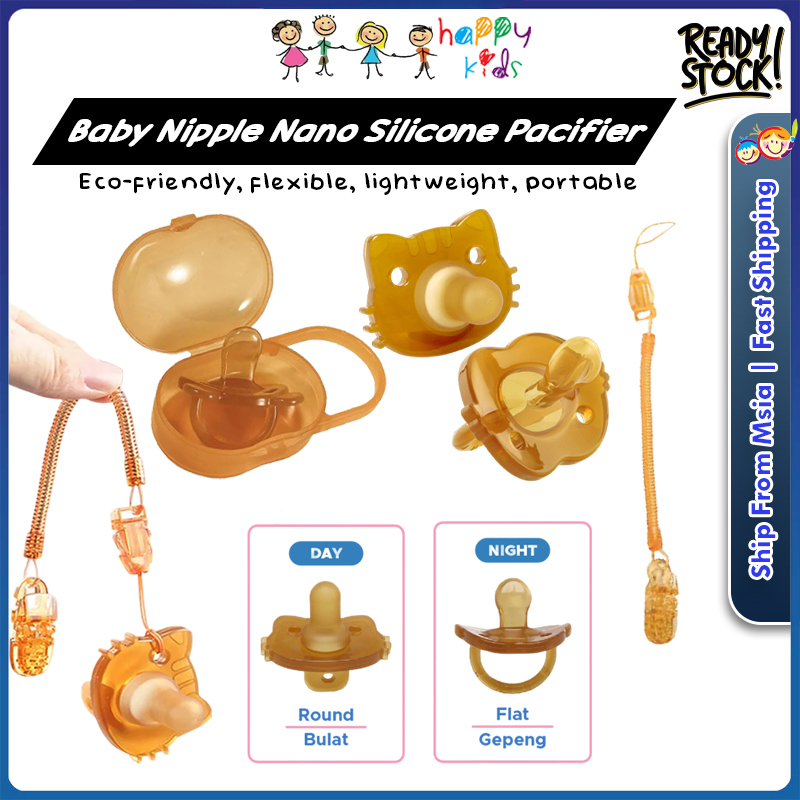 [Happy Kids] Newborn Pacifier Baby Nipples Silicone Comfort Nano Silver ...