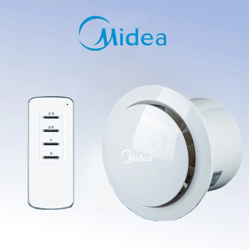 Midea 6-inch bidirectional exhaust fan with remote control, uses ball ...