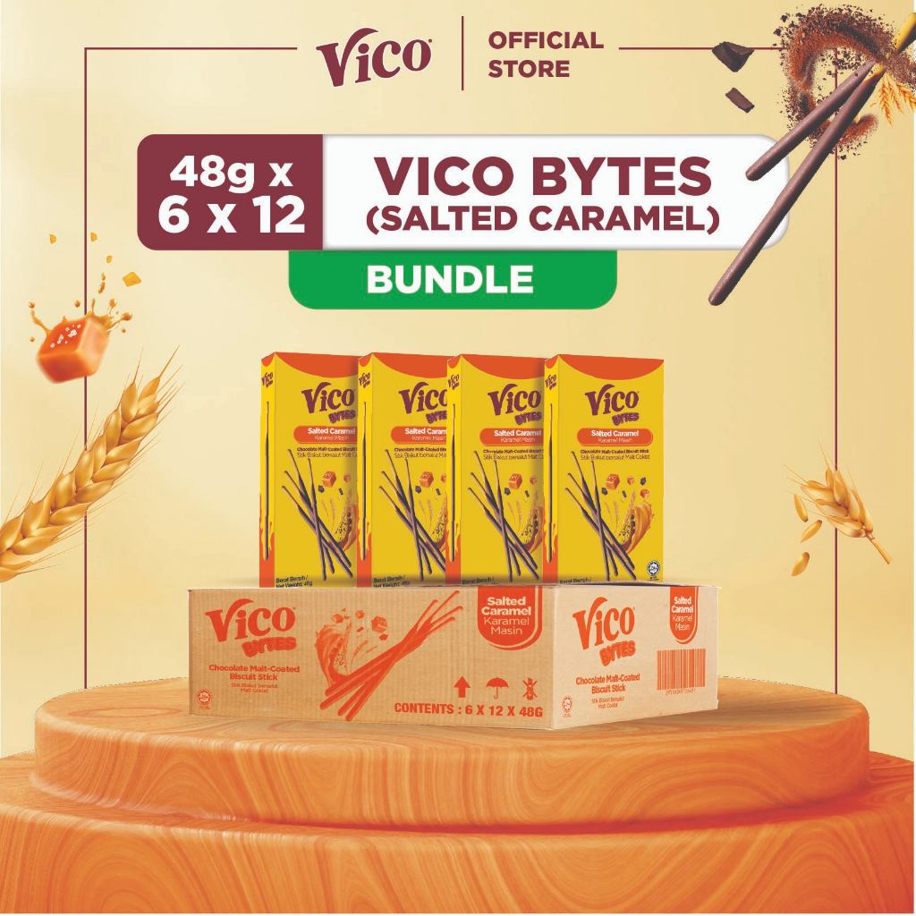 Vico Bytes Salted Caramel (48g x 12 boxes x 6 tray) | Shopee Malaysia