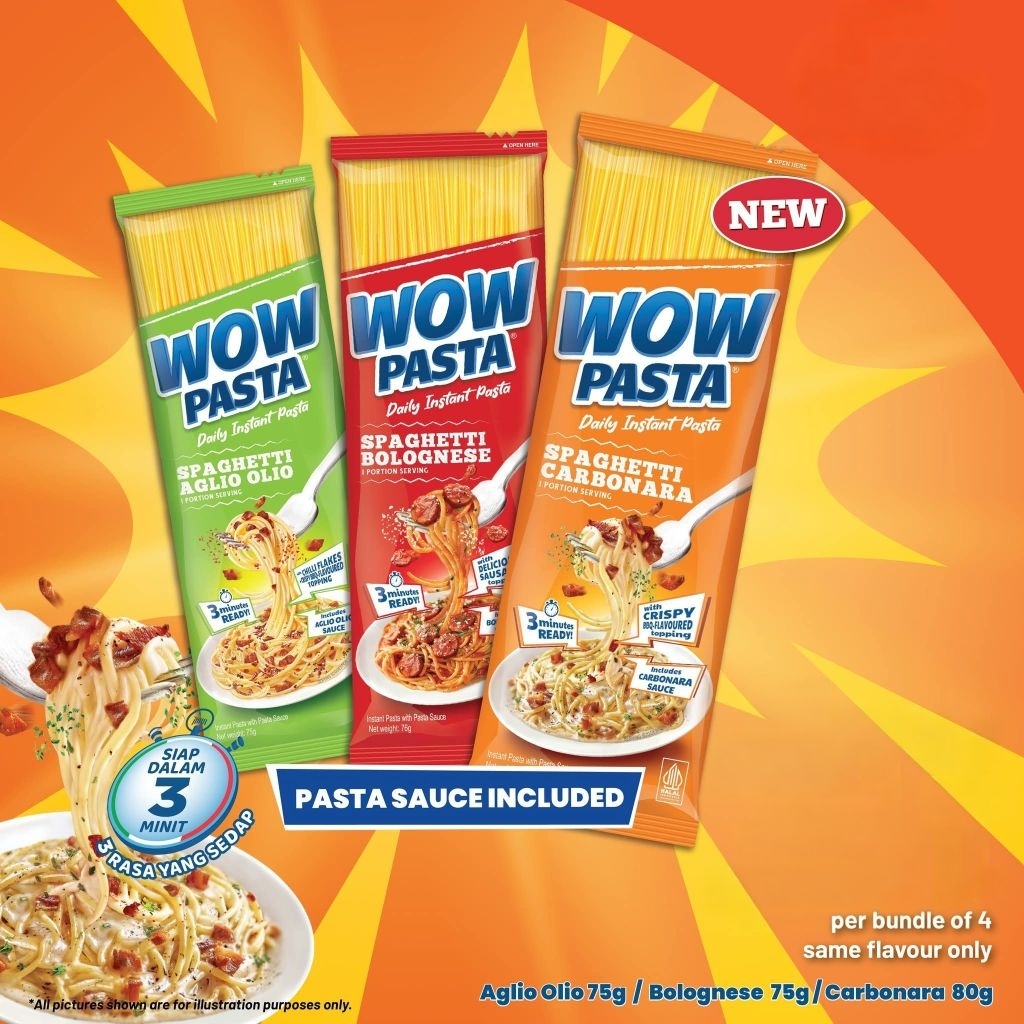 [TKM] Wow Pasta Daily Instant Pasta 4's/Pack | Shopee Malaysia