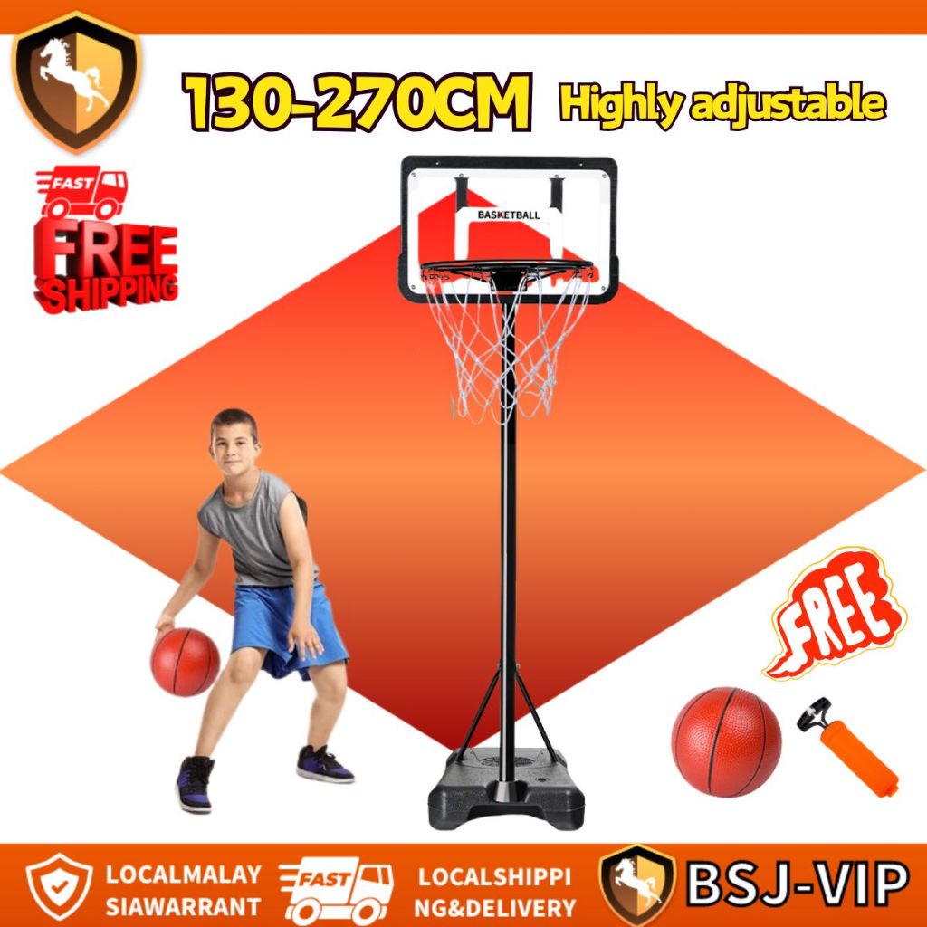Outdoor basketball hoop, basketball pole height can be freely adjusted ...